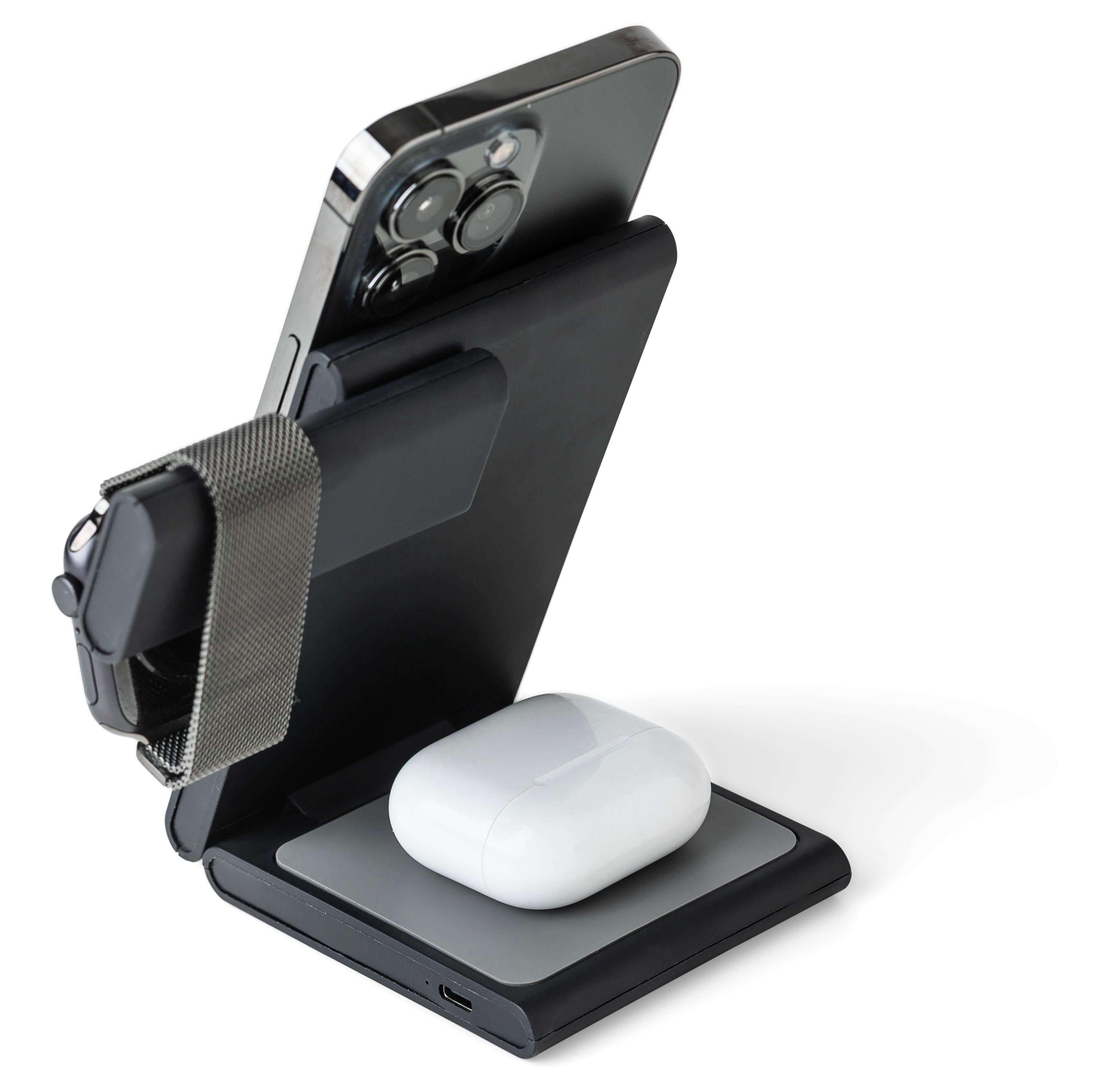 Carregador sem fios magnético 3 em 1 reciclado em ABS Valerio – Effect